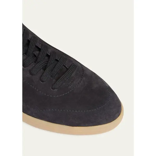 Zegna 232 Suede Low-top Sneakers - Navy/tan