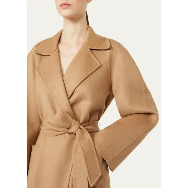 Max Mara Wool Belted Long Wrap Coat