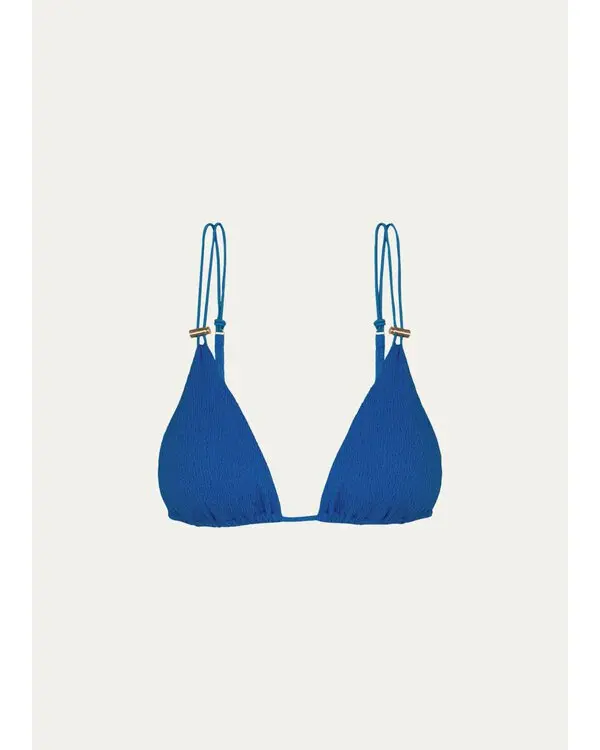 VIX PAULA HERMANNY Pixie Triangle Bikini Top - Blue