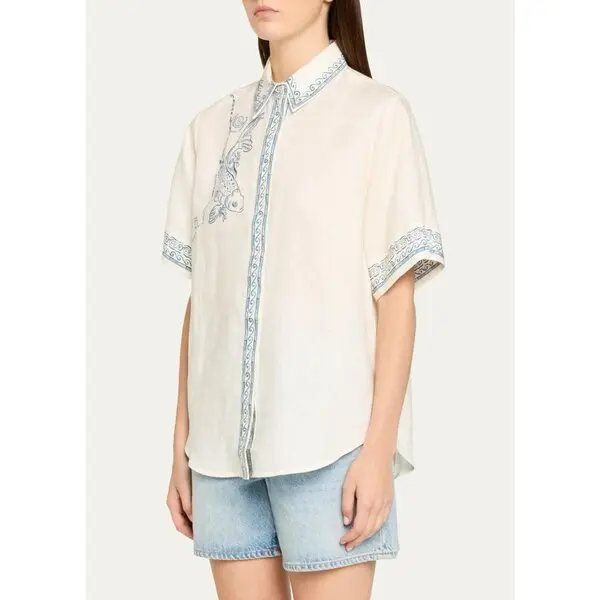ALEMAIS Lucky Short-sleeve Linen Shirt