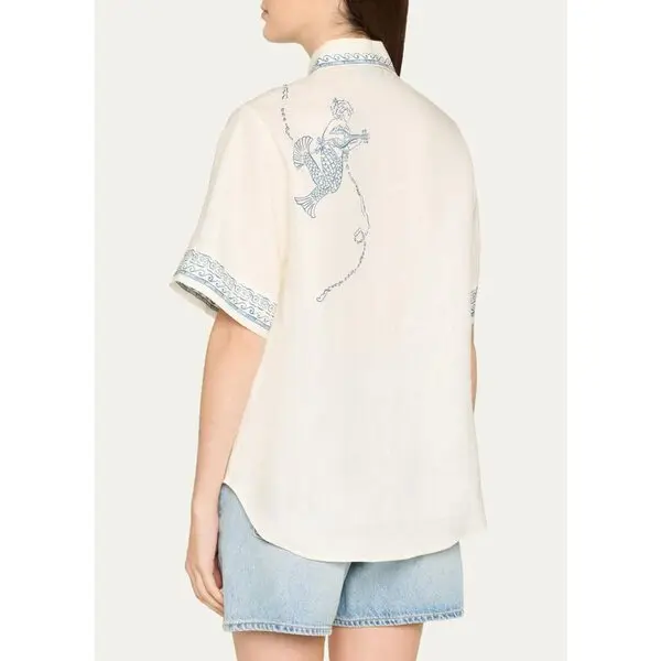 ALEMAIS Lucky Short-sleeve Linen Shirt