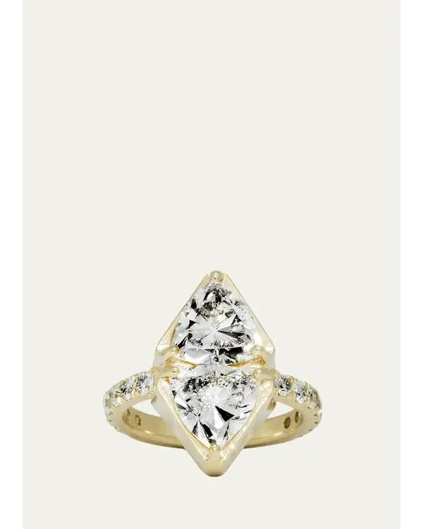 DARA KAYE Trillion Talisman Double Shield Statet Ring - Yellow