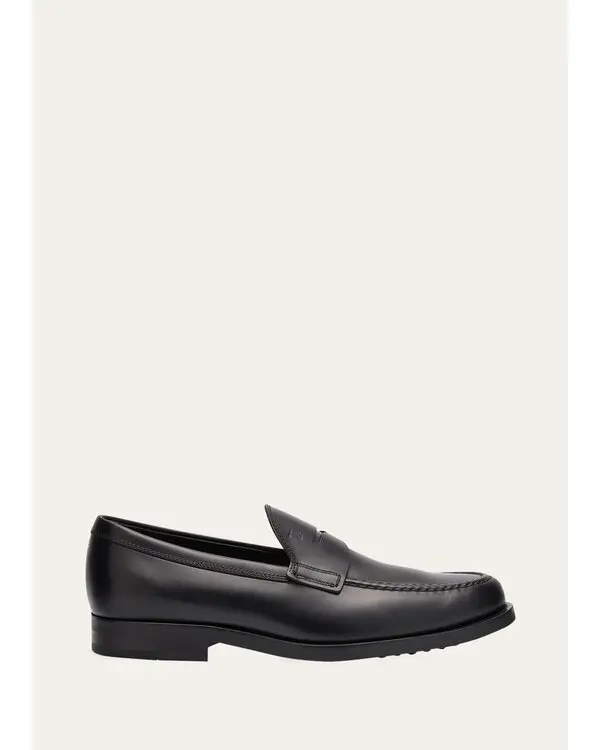 TOD'S Leather Moccasin Penny Loafers