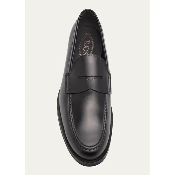 TOD'S Leather Moccasin Penny Loafers