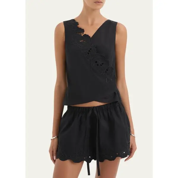 SIR. Klara Embroidered Wrap Top