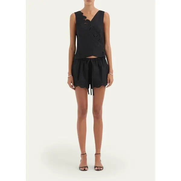 SIR. Klara Embroidered Wrap Top