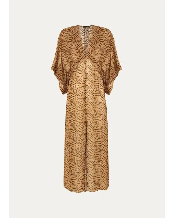VIX PAULA HERMANNY Megan Animal-print Maxi Cover-up Dress - Multi