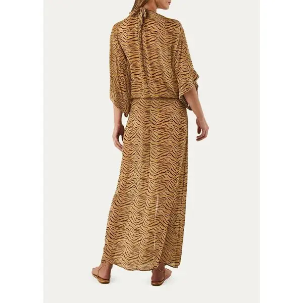 VIX PAULA HERMANNY Megan Animal-print Maxi Cover-up Dress