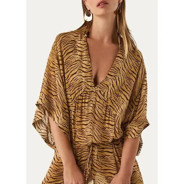 VIX PAULA HERMANNY Megan Animal-print Maxi Cover-up Dress