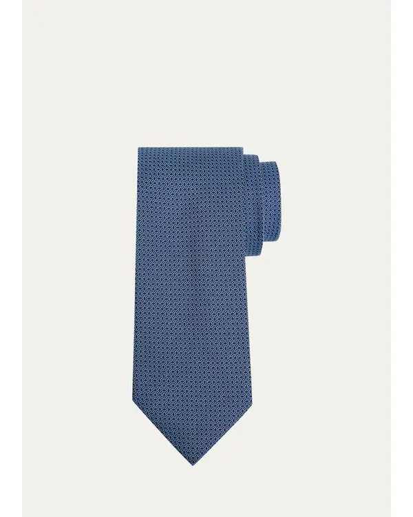Zegna Micro-jacquard Silk Tie - Blue