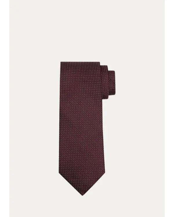 Zegna Micro-jacquard Silk Tie - Red