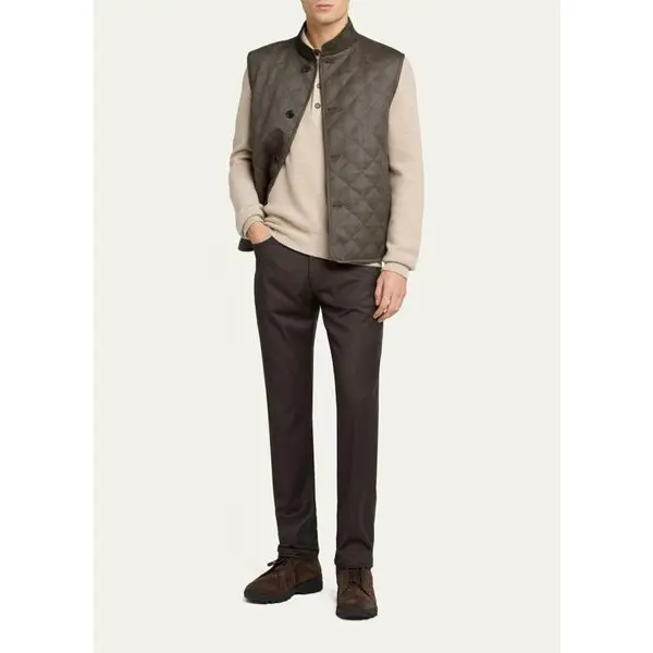 Zegna Wool Flannel Straight Fit Five-pocket Pants