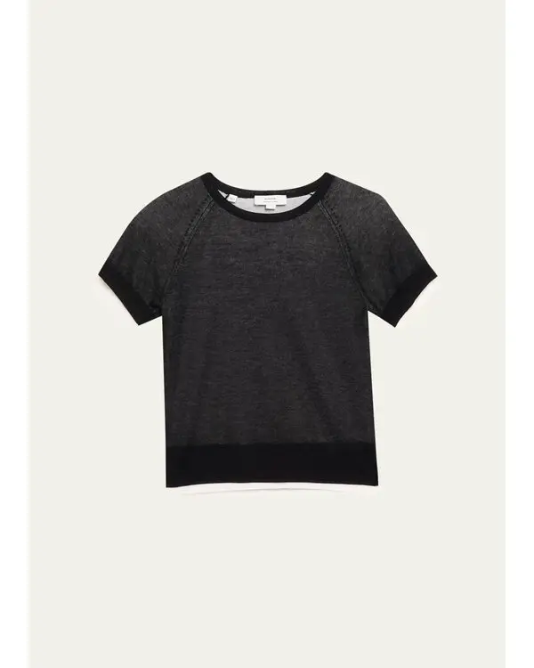 Vince Short-sleeve Double-layer Tee - 979bow-bla