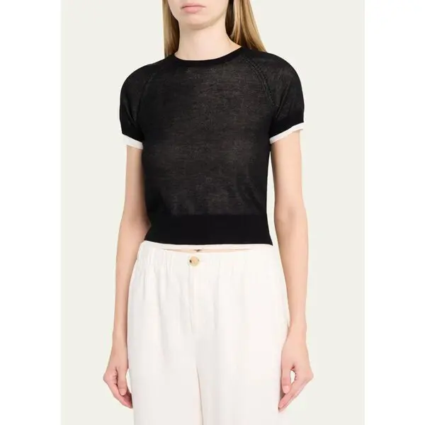 Vince Short-sleeve Double-layer Tee - 979bow-bla
