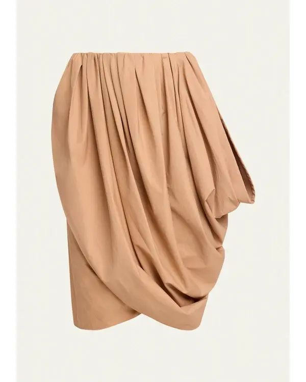 Chloé Draped Cotton Knee-length Skirt - Reef Shell