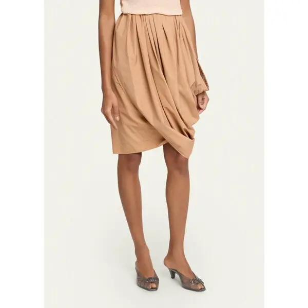 Chloé Draped Cotton Knee-length Skirt - Reef Shell