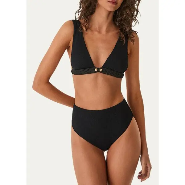VIX PAULA HERMANNY Bela High-waist Bikini Bottoms - Black