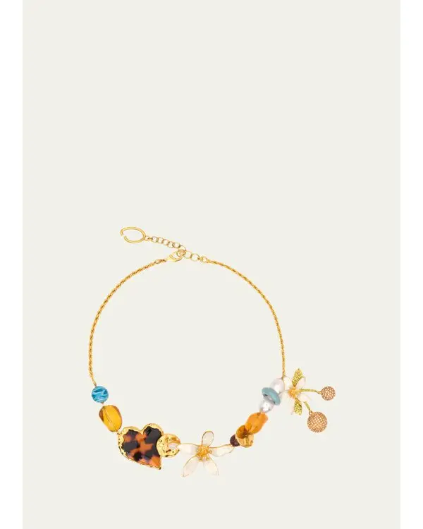 Oscar De La Renta Orange Blossom Charm Necklace - Multi