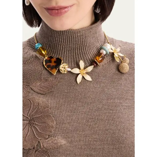 Oscar De La Renta Orange Blossom Charm Necklace