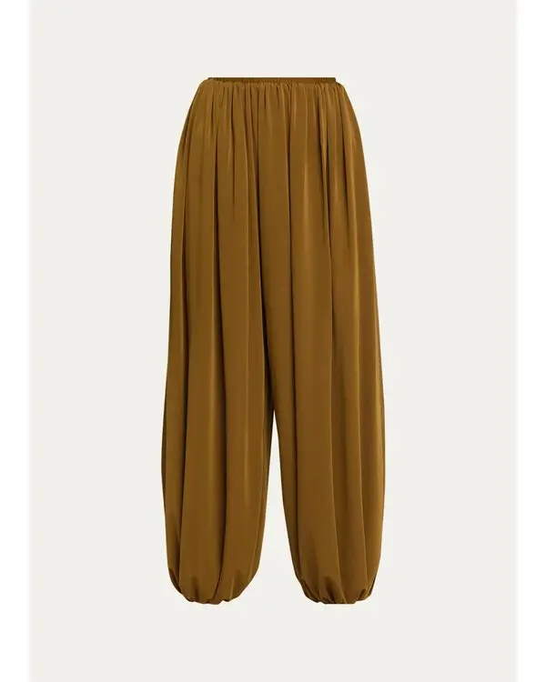 Ronny Kobo Renier Ruched Wide-leg Jersey Pants - Tapenade