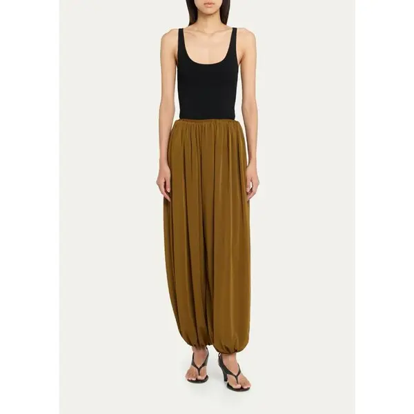 Ronny Kobo Renier Ruched Wide-leg Jersey Pants - Tapenade