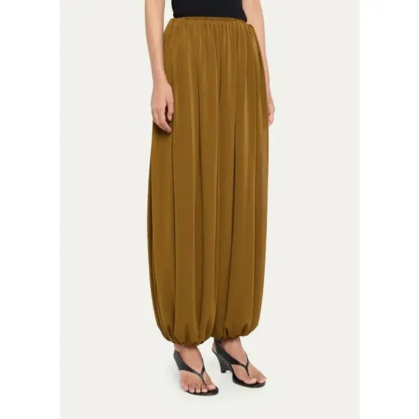 Ronny Kobo Renier Ruched Wide-leg Jersey Pants - Tapenade