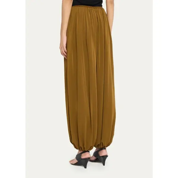 Ronny Kobo Renier Ruched Wide-leg Jersey Pants - Tapenade