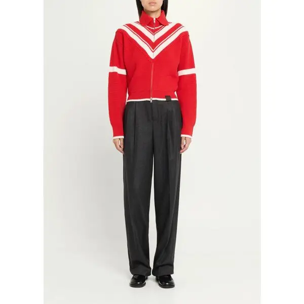 Stella McCartney Sporty 80s Striped Wool Zip Jacket