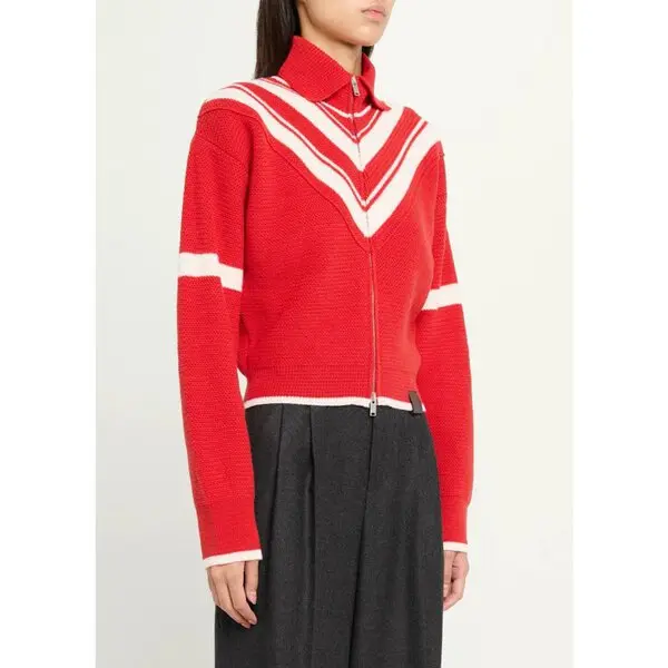 Stella McCartney Sporty 80s Striped Wool Zip Jacket