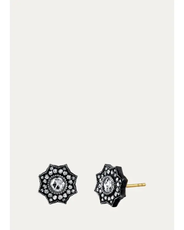 Arman Sarkisyan Louiza Stud Earrings With Rose-cut Diamonds - Silver