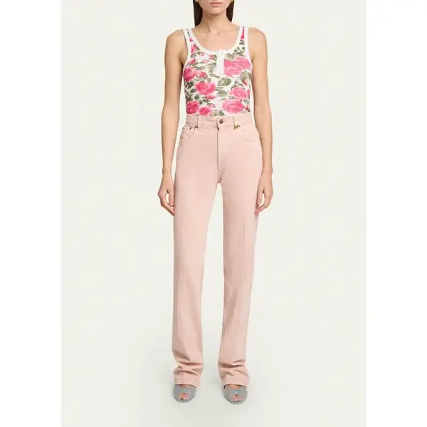Chloé Rose Rib Tank Top - White