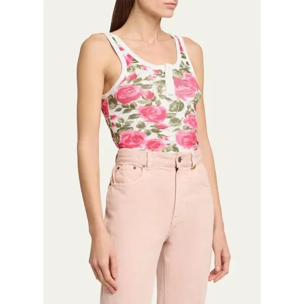 Chloé Rose Rib Tank Top - White