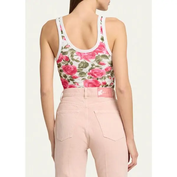 Chloé Rose Rib Tank Top - White