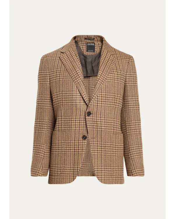 Zegna Cashmere Glen Plaid Single-breasted Sport Coat