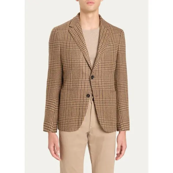Zegna Cashmere Glen Plaid Single-breasted Sport Coat