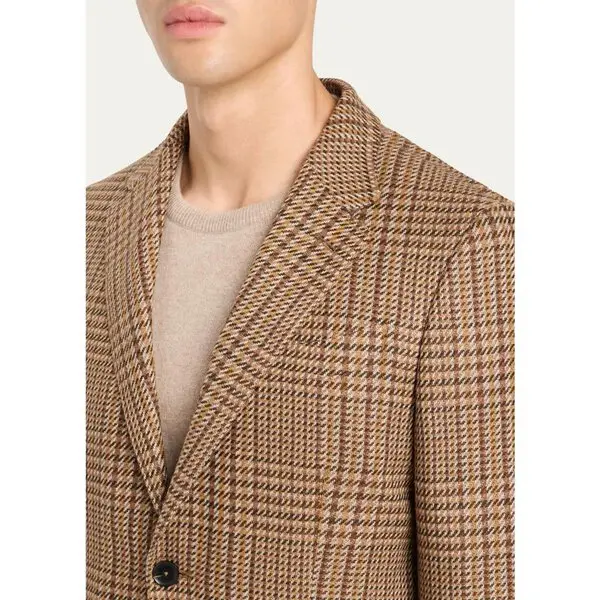 Zegna Cashmere Glen Plaid Single-breasted Sport Coat
