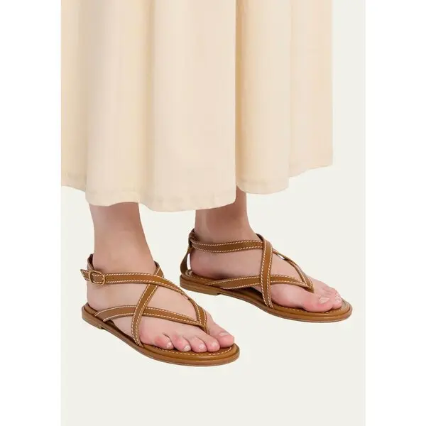 STUART WEITZMAN Park Flat Strappy Leather Sandals