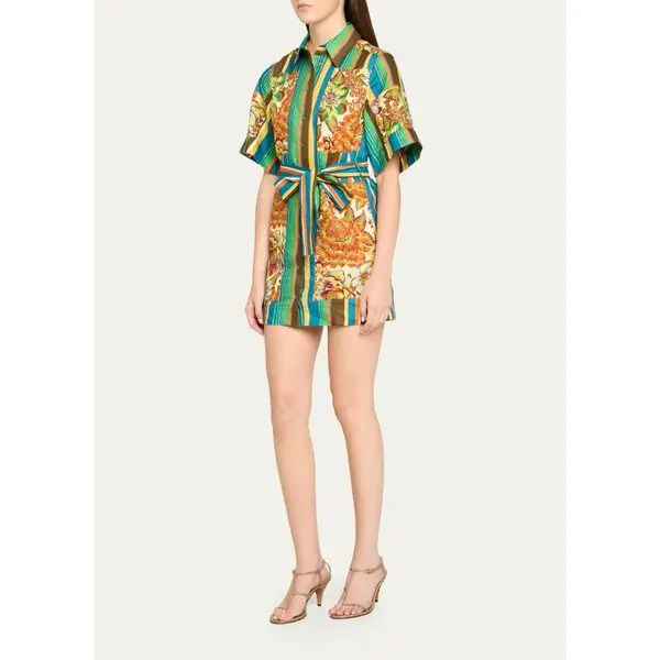 ALEMAIS Charlie Belted Linen Mini Dress