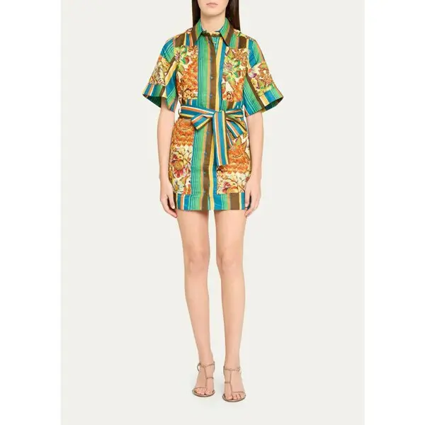 ALEMAIS Charlie Belted Linen Mini Dress