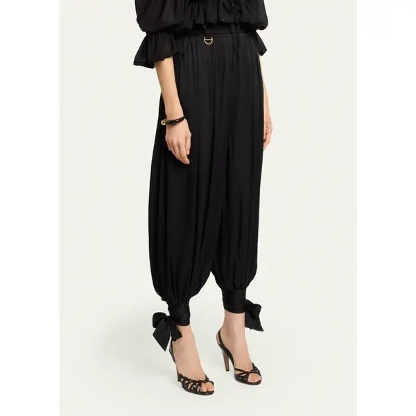 Chloé Silk Charmeuse Balloon-leg Ankle Trousers