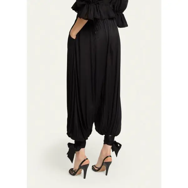 Chloé Silk Charmeuse Balloon-leg Ankle Trousers
