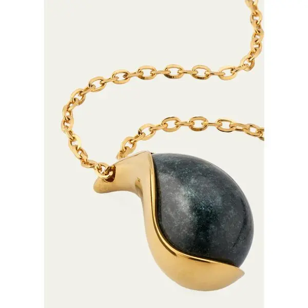 Bottega Veneta Drop Marble Pendant Necklace, Green