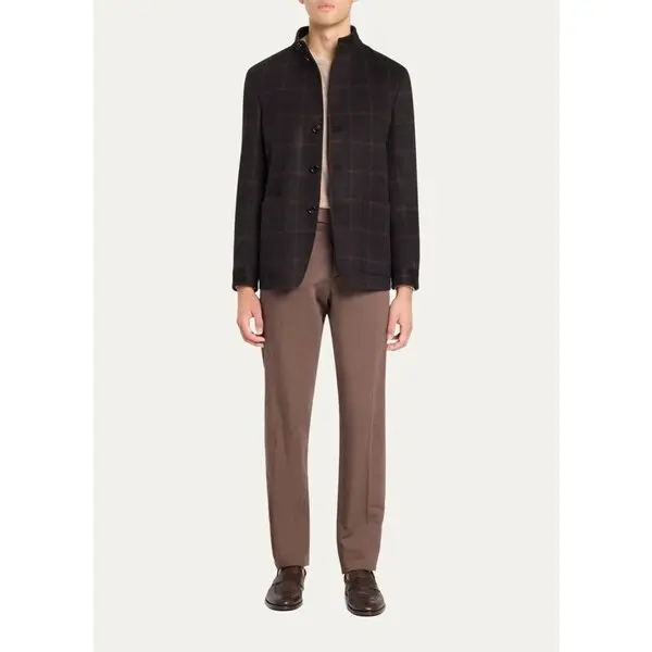 Zegna Cashmere Grid Check Chore Jacket