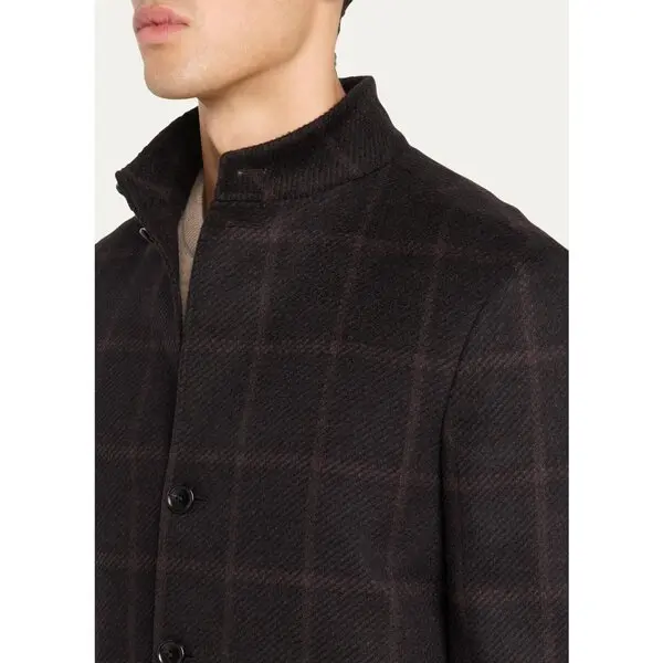 Zegna Cashmere Grid Check Chore Jacket