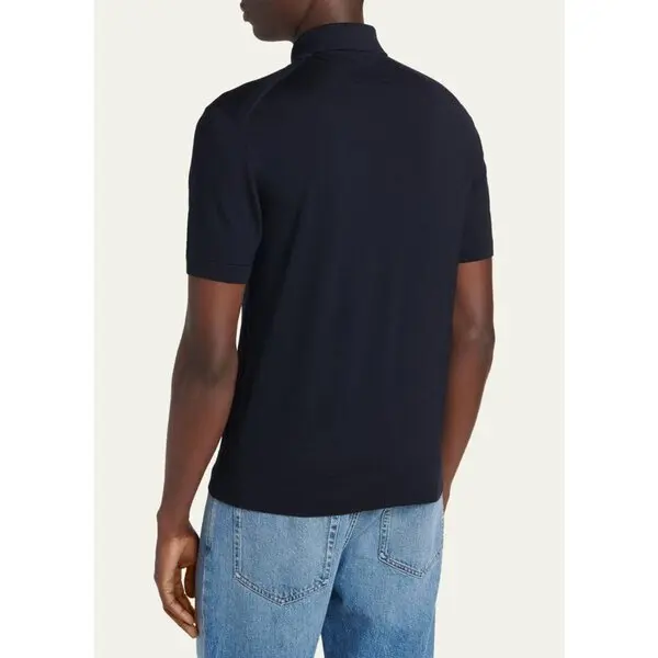 Zegna Trofeo Wool Knit Polo Shirt