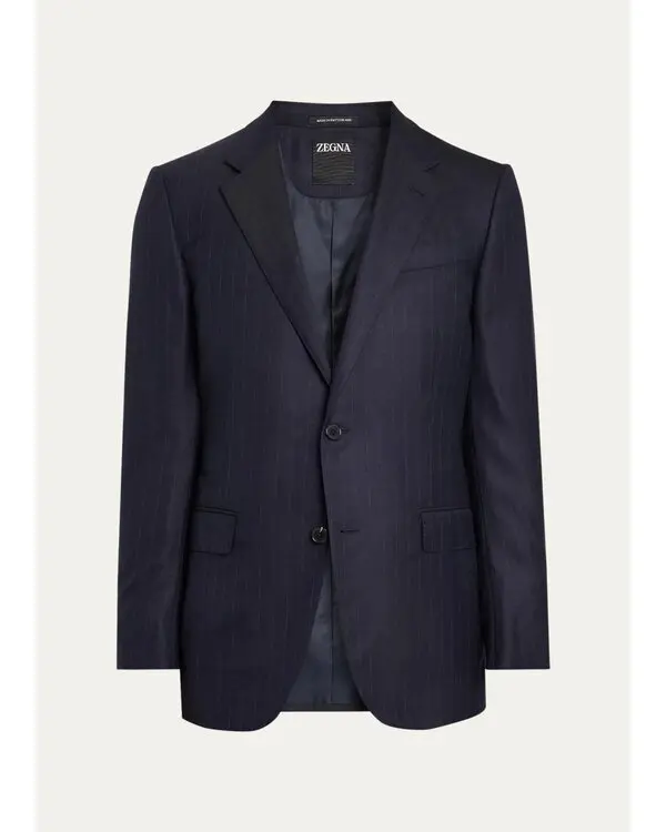 Zegna Wool Fine Stripe Single-breasted Sport Coat
