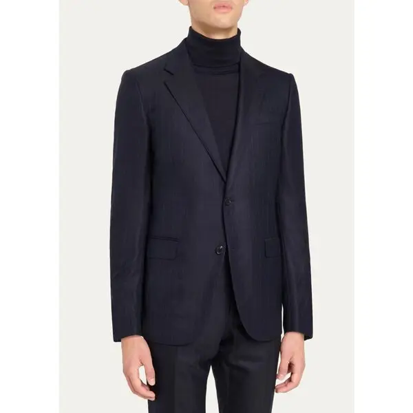 Zegna Wool Fine Stripe Single-breasted Sport Coat
