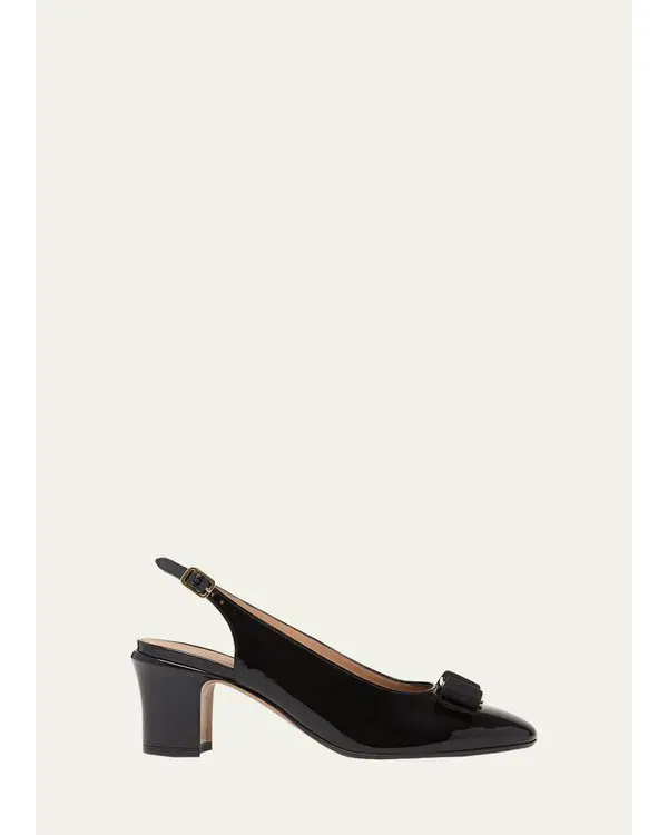 FERRAGAMO 55mm Vetty Patent Leather Slingback Pumps