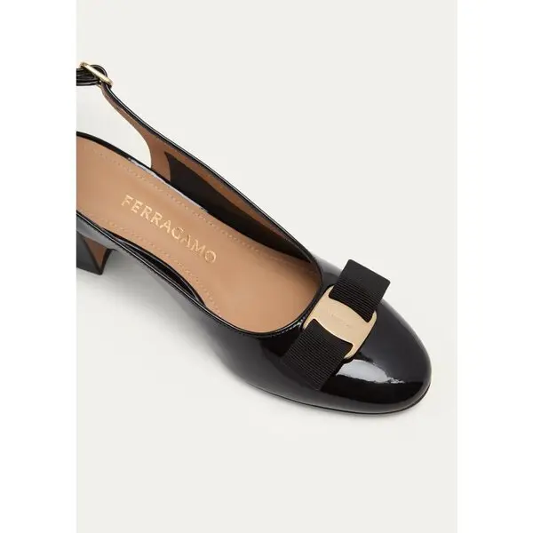FERRAGAMO 55mm Vetty Patent Leather Slingback Pumps