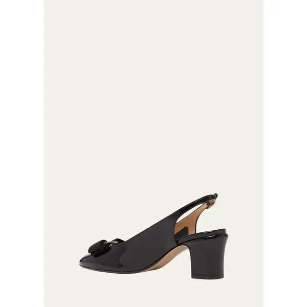FERRAGAMO 55mm Vetty Patent Leather Slingback Pumps